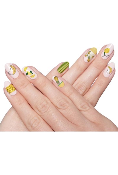 Flash Tattoos Ananas Sarı Set Tırnak Dövmesi