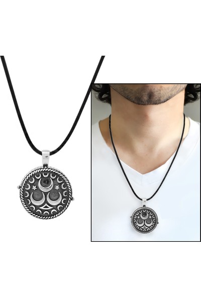 Alis Silver Üç Hilal Temalı Açılır Kapaklı Içinde Ayetel Kürsi Yazılı 925 Ayar Gümüş Dua Kolye