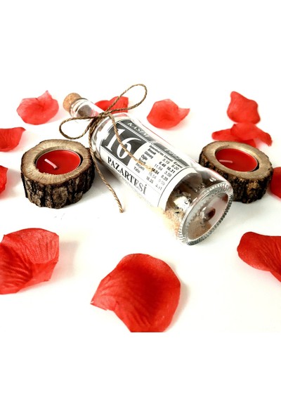 Hediye Takvim Yaprağı Deniz Kumlu Özel Premium Cam Şişede