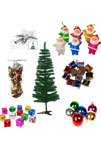Yıldız Süs Yılbaşı Çam Ağacı 150CM + 38 Parça Yılbaşı Süsleri