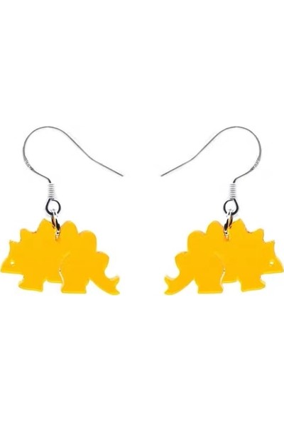 A-Piece Dinozor 925 Gümüş Optik Akrilik El Yapımı Küpe