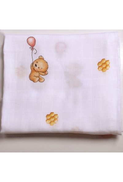 Mooie Baby's Mooiebaby's Ayıcık Teddy Müslin Örtü 120*120 Mooie Baby's Mooiebaby's Ayıcık Teddy Müslin Örtü 120*120