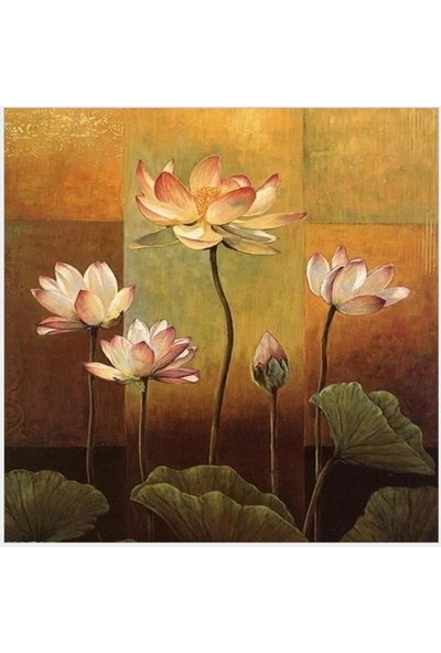 Womb Hobby Womb Hobby Duvardaki Çiçekler Sayılarla Boyama Seti 40 x 50 cm Tuvale Gerili