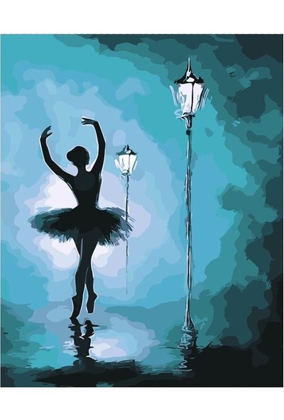 Womb Hobby Womb Hobby Sokak Işığında Bale Sayılarla Boyama Seti 40 x 50 cm Tuvale Gerili