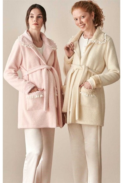 Feyza 3926 Polar Sabahlıklı Lohusa Pijama Takımı