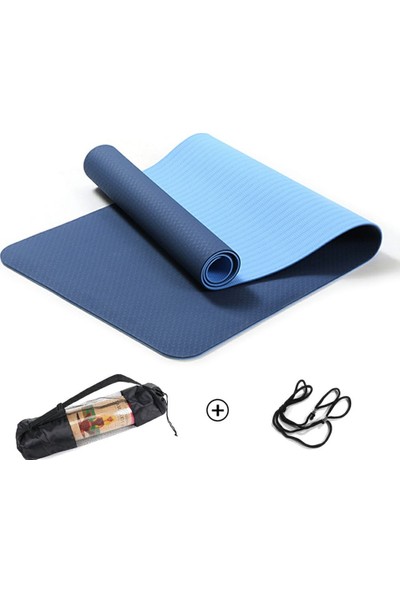 Pilates & Yoga Minderi, Çift Renkli Mat Mavi
