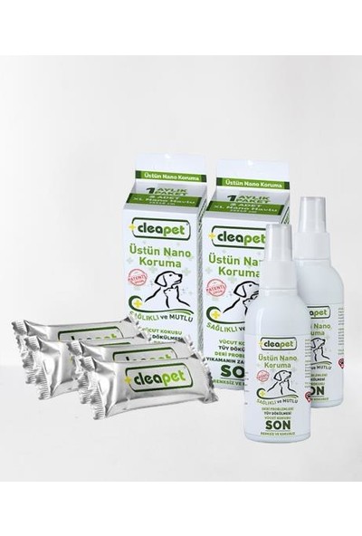 Cleapet Yoğun Sağlık Paketi 2 Kutu HAVLU+2ADET Nano Sprey 150MLX2