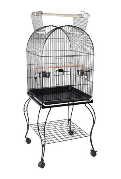 Bird Life H01 Sehpalı Papağan Kafesi Dövme Demir Siyah 51X51X127 cm Bird Life H01 Sehpalı Papağan Kafesi Dövme Demir Siyah 51X51X127 cm