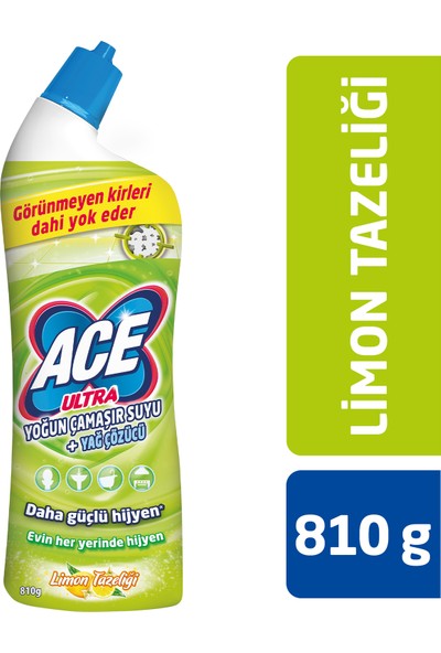 ACE Ultra Yoğun Kıvamlı Çamaşır Suyu Limon Tazeliği 810g ACE Ultra Yoğun Kıvamlı Çamaşır Suyu Limon Tazeliği 810g