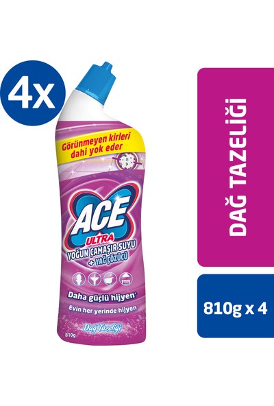 ACE Ultra Yoğun Kıvamlı Çamaşır Suyu Dağ Tazeliği 810g x4 ACE Ultra Yoğun Kıvamlı Çamaşır Suyu Dağ Tazeliği 810g x4
