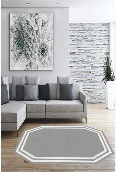 Cappio Halı Siyah Kristal Desenli Halı (Makinada Yıkanabilir Kaymaz DotTaban) - CP555