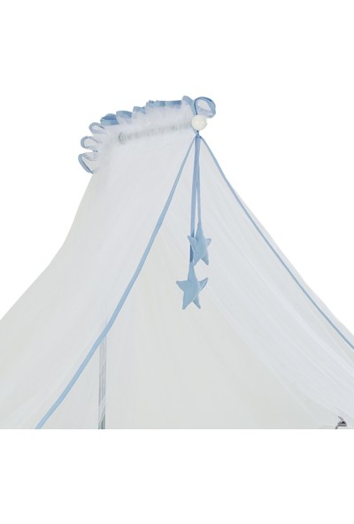 G&G Baby Mavi Biyeli Beyaz Cibinlik Tülü + Metal Cibinlik Askısı G&G Baby Mavi Biyeli Beyaz Cibinlik Tülü + Metal Cibinlik Askısı