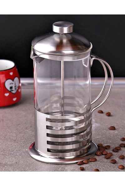 Miraç Cam Cam Metal Saplı French Press 600 ml