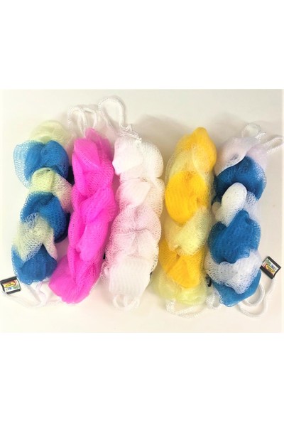 Karagöz Lüks Saç Örgüsü Sırt Tofidik Plastik Banyo Duş Lifi 5'li