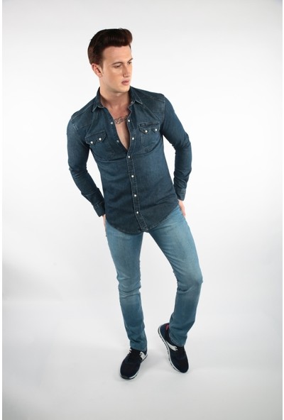 Fbı Erkek Kot Gömlek 5244-008 Lacivert