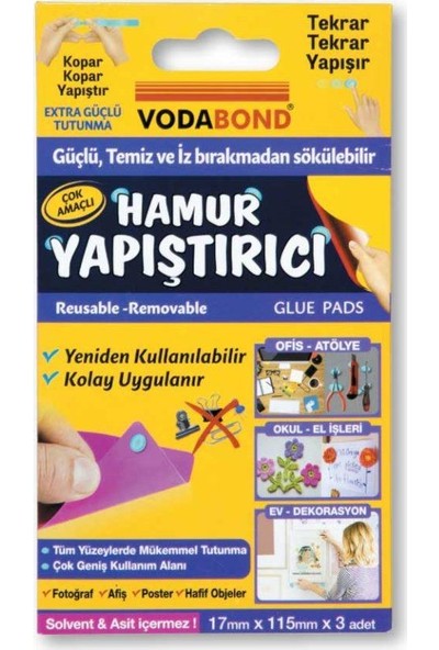 Vodabond Güçlü Iz Bırakmaz Çok Kullanımlık Afiş Foto Hamur Yapıştırıcı