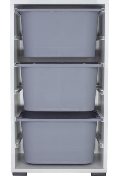 Pratico 3 Büyük Gri Sepetli Oyuncak Dolabı Pratico 3 Büyük Gri Sepetli Oyuncak Dolabı