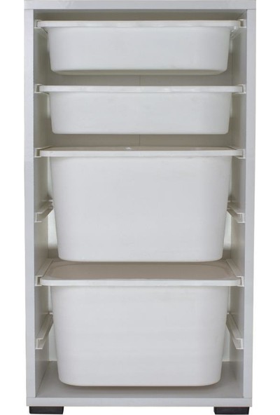 Pratico 2 Büyük 2 Küçük Beyaz Sepetli Oyuncak Dolabı Pratico 2 Büyük 2 Küçük Beyaz Sepetli Oyuncak Dolabı