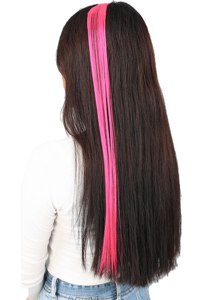 Peruk Market Renkli Sentetik Tekli Çıt Çıt-Neon Pembe Peruk Market Renkli Sentetik Tekli Çıt Çıt-Neon Pembe