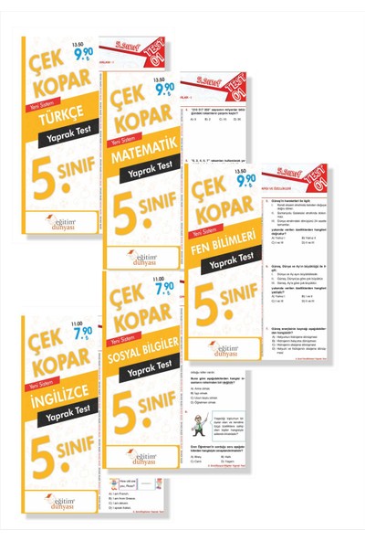 Eğitim Dünyası Yayınları 5. Sınıf Yaprak Test Seti Eğitim Dünyası Yayınları 5. Sınıf Yaprak Test Seti