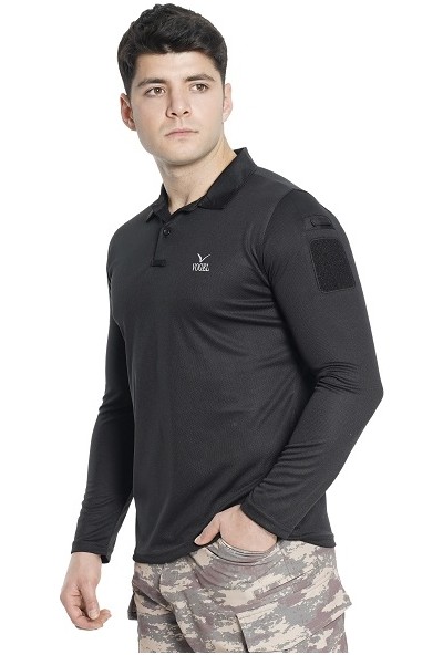 Vogel Tactical Polo Yaka Taktik Tişört Siyah