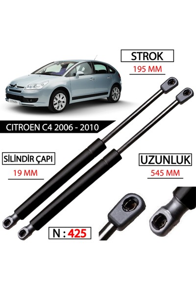 Vtskörük Citroen C4 Bagaj Amortisör 2006-2010 Takım 2 Adet Vtskörük Citroen C4 Bagaj Amortisör 2006-2010 Takım 2 Adet