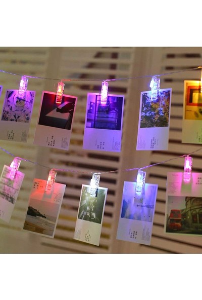 Kullan At Market Mandallı Renkli Led Işık Pilli 4m 20 Ampül 1 Adet Kullan At Market Mandallı Renkli Led Işık Pilli 4m 20 Ampül 1 Adet