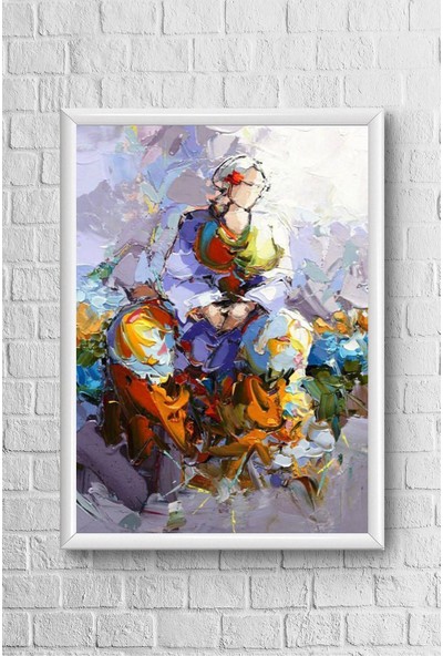 Giyense Dekoratif Beyaz Çerçeveli Duvar Tablosu 180