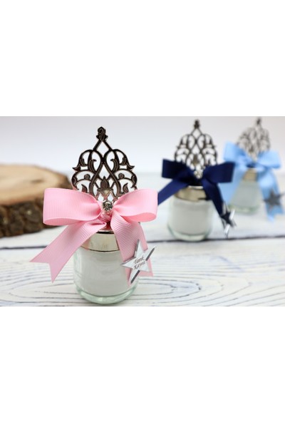 Çemrek Nikah Şekeri Söz Nişan Kına Bebek Hediyelik - Kavanoz Mum Bebek Şekeri Metal Kapaklı (25 Adet)
