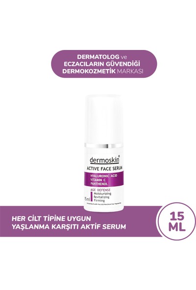 Dermoskin Kırışıklık Karşıtı Aktif Yüz Serumu 15 ml