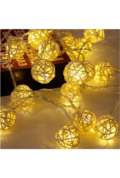 Lumenn Rattan İp Peri Top Led 3 m Gün Işığı Lumenn Rattan İp Peri Top Led 3 m Gün Işığı