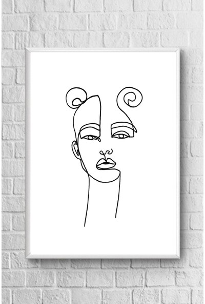 Giyense Dekoratif Beyaz Çerçeveli Duvar Tablosu 104