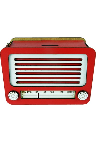 Toptan Hediyeci Ahşap Radyo Kumbara Büyük