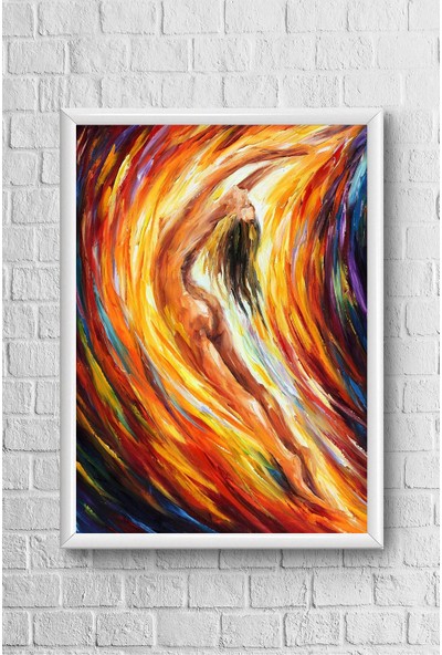 Giyense Dekoratif Beyaz Çerçeveli Duvar Tablosu 254