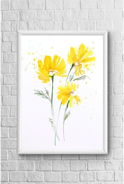 Giyense Dekoratif Beyaz Çerçeveli Duvar Tablosu 7