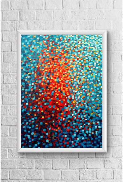 Dekoratif Beyaz Çerçeveli Duvar Tablosu 26