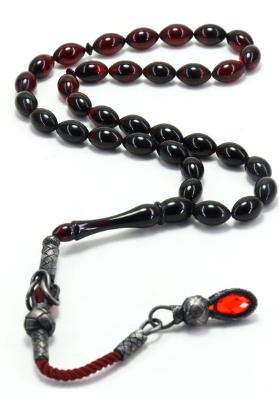 Tesbih Otağı Gümüş Kazaz Püsküllü Kırmızı Siyah Ateş Kehribar Tesbih Tesbih Otağı Gümüş Kazaz Püsküllü Kırmızı Siyah Ateş Kehribar Tesbih