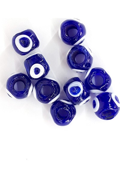 Nikah Şekeri Market 50 Adet Geniş Delikli Plastik Nazar Boncuğu 1,2CM(12MM)