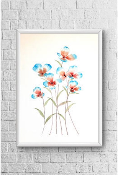 Giyense Dekoratif Beyaz Çerçeveli Duvar Tablosu