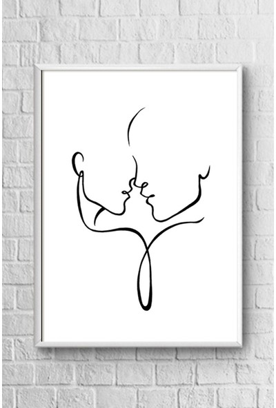 Giyense Dekoratif Beyaz Çerçeveli Duvar Tablosu