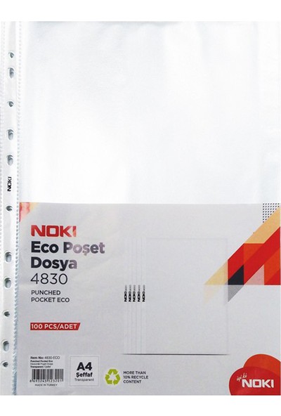 Noki Poşet Dosya Eco 100'lü Paket 4830
