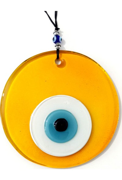 Mixperi Şeffaf Bal Rengi Cam Nazar Boncuklu El Yapımı Duvar Süsü Mixperi Şeffaf Bal Rengi Cam Nazar Boncuklu El Yapımı Duvar Süsü