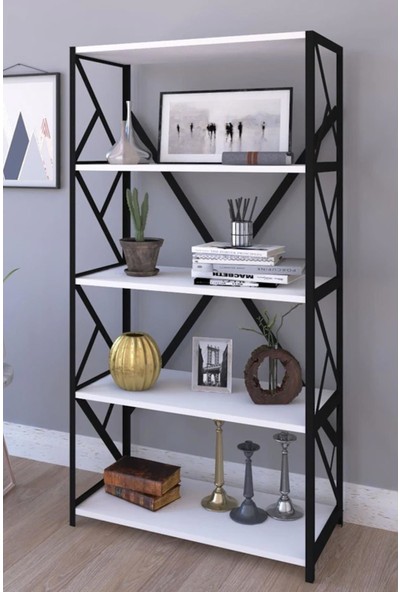 Pratico 5 Raflı Metal Kitaplık Beyaz Pratico 5 Raflı Metal Kitaplık Beyaz