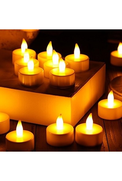 Q&Q Tealight Işıklı Dumansız Sarı LED Pilli Mum 12 Adet Pil Dahil Q&Q Tealight Işıklı Dumansız Sarı LED Pilli Mum 12 Adet Pil Dahil