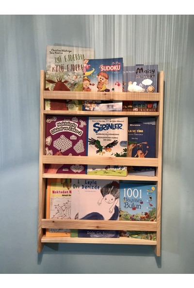 KOÇART 3 Raflı Deck Çam Ahşap Kitaplık