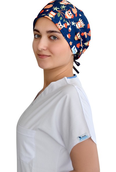 Nur Ortopedi Kabaklı Baykuş Temalı Cerrahi Doktor Hemşire Bonesi