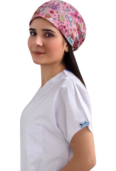 Nur Ortopedi Pembe Princess Desenli Cerrahi Doktor Hemşire Hastane Bonesi Nur Ortopedi Pembe Princess Desenli Cerrahi Doktor Hemşire Hastane Bonesi