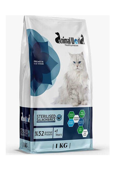 Animal World Sterilised Somonlu Kısırlaştırılmış Kedi Maması 1 kg