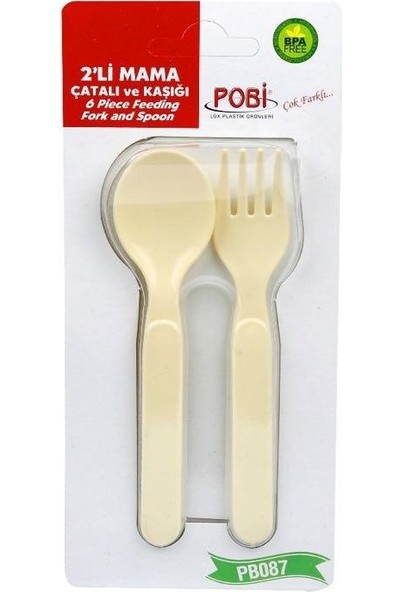 Pobi 2li Mama Çatalı ve Kaşığı