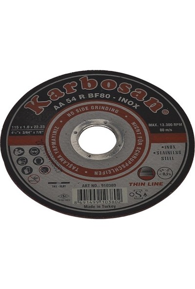 Karbosan Inox Elmas Kesici 115 mm Karbosan Inox Elmas Kesici 115 mm